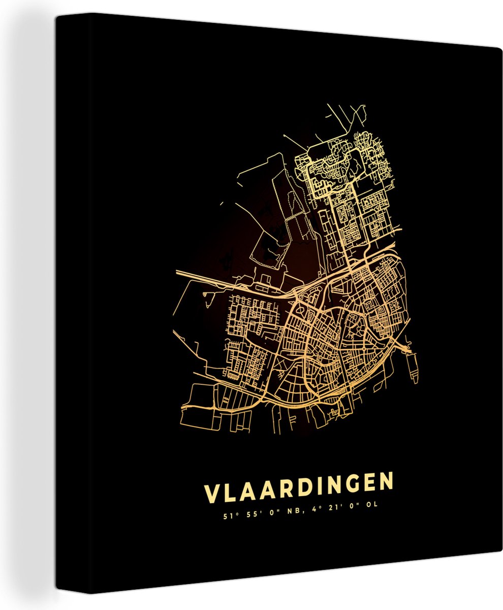 Tableau sur toile City Map - Vlaardingen - Map - Plan d'étage - 20x20 ...
