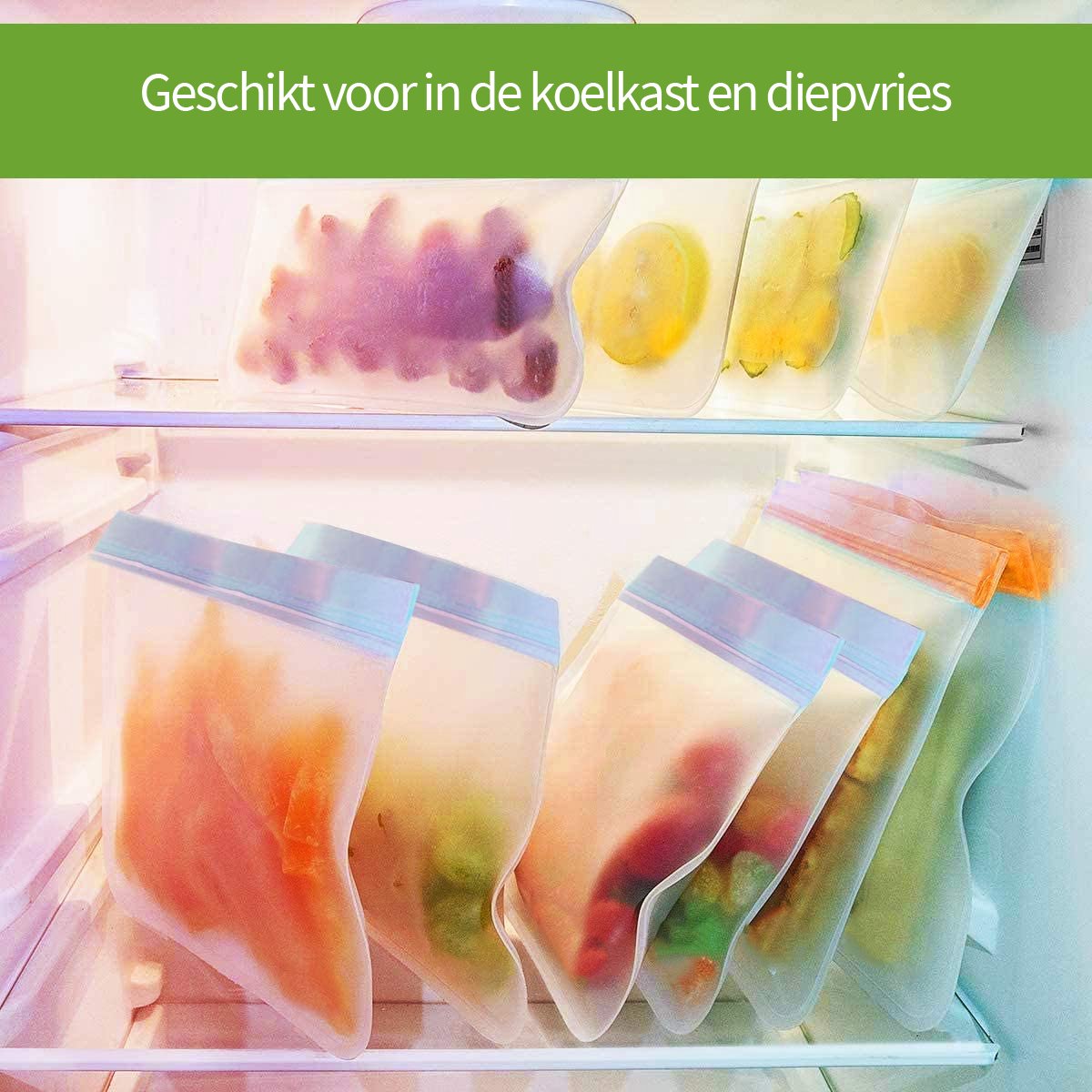 Doodadeals® Siliconen Vershoudzakken - Set van 3 - Hersluitbare Zakjes ...