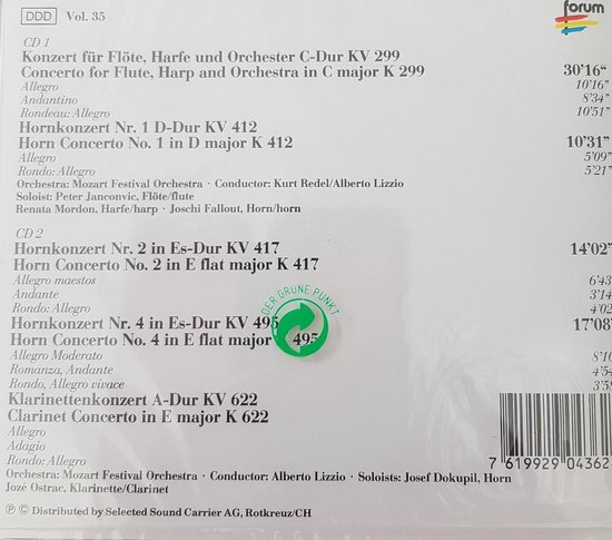 Mozart Clarinet & Horn Concerto, Ostrac - Fallout | CD (album) | Muziek ...