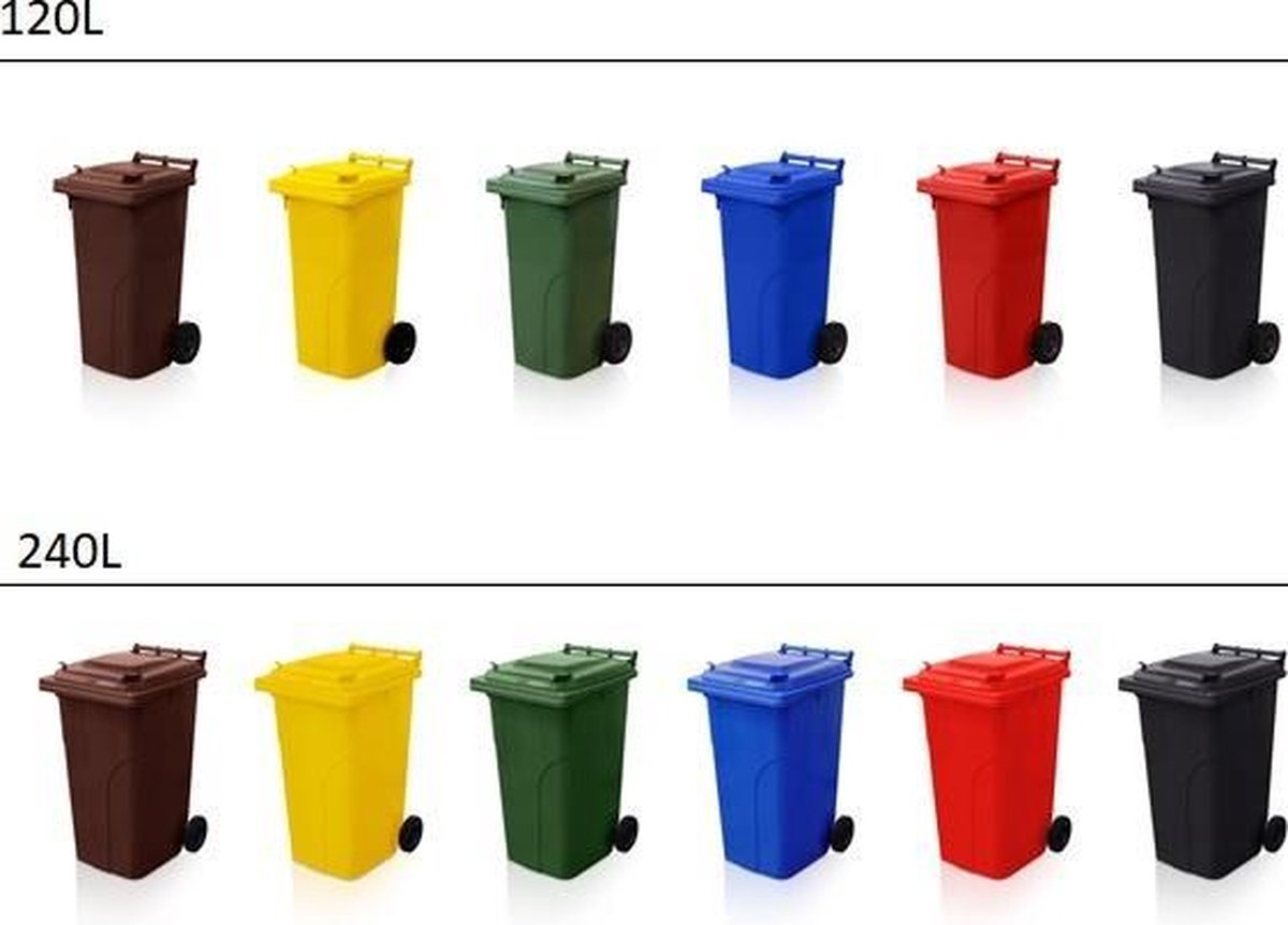 Kunststof Afvalbak 120L Geel Rolcontainer Afvalcontainer Vuilnisbak | bol.com