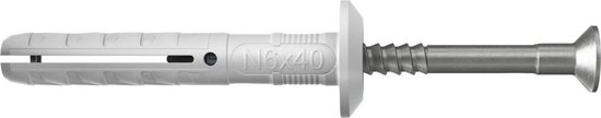fischer 50339 NP Nagelpluggen met kraag - 6 x 40 mm (50st) | bol