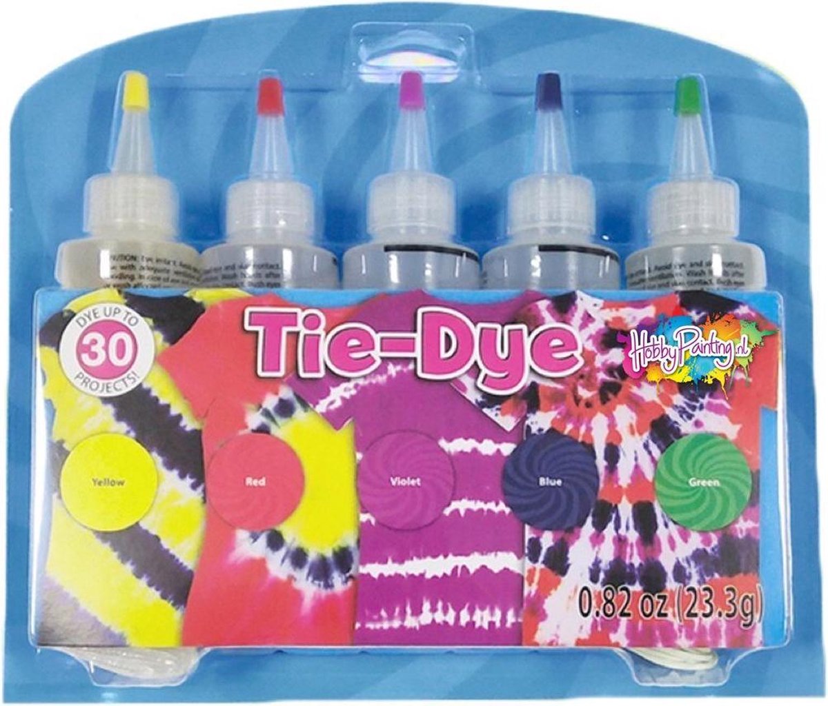 Tie Dye Kit Tiedye Verf Set Textielverf Poeder 5 Kleuren 120ml - Shirt ...