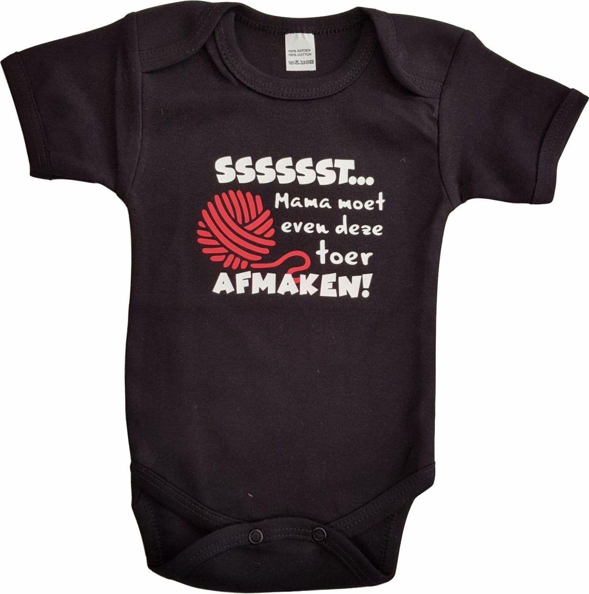 Zwarte romper met "Sssssst... Mama moet even deze toer afmaken!" - maat ...