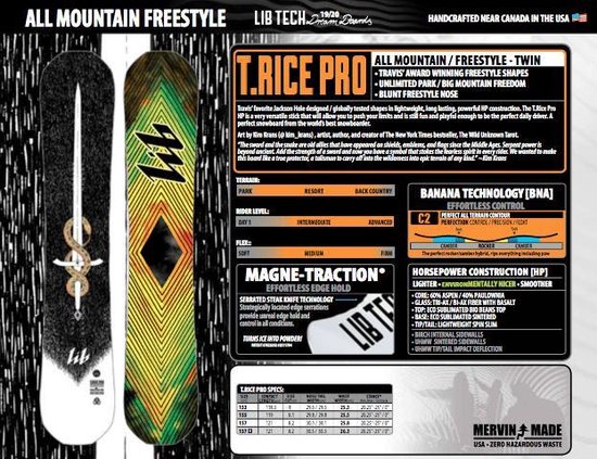 Lib Tech Travis Rice - Snowboard - 157 cm | bol
