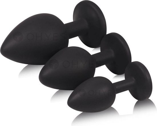 Siliconen Buttplug Set 3 Delig Butt Plug Set Erotiek Roze