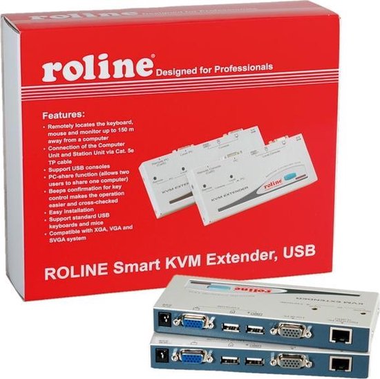 ROLINE Smart KVM extender via RJ45, VGA, USB | bol.com