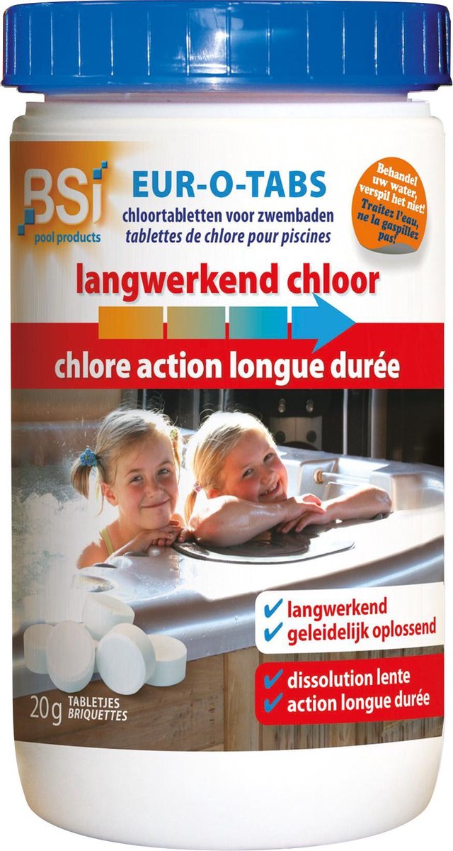 BSI Eur-o-tabs Tablettes de chlore pour piscines à action prolongée 20 ...