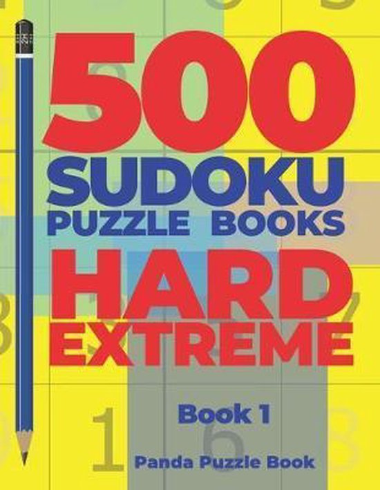 Book- 500 Sudoku Puzzle Books Hard Extreme - book 1, Panda Puzzle Book ...