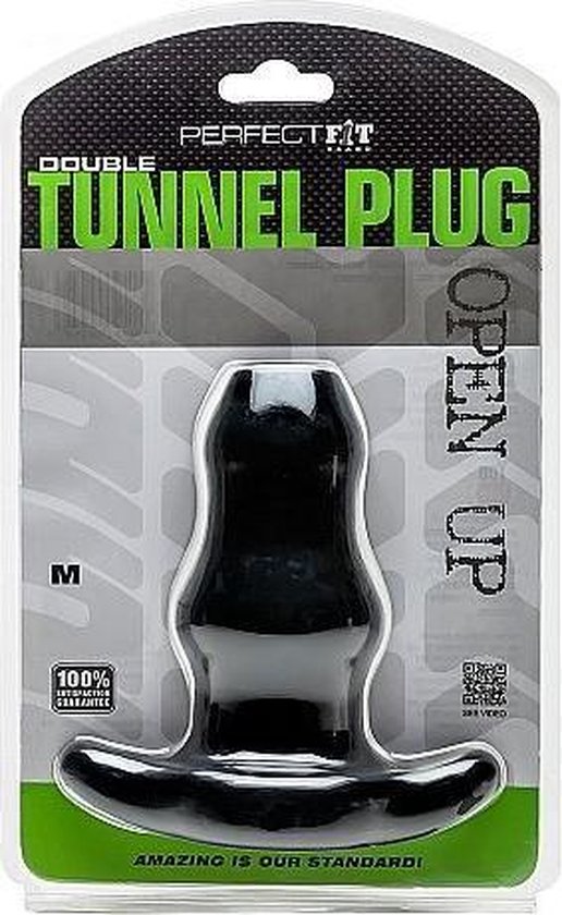 Perfect Fit - Double Tunnel Plug Medium Zwart - Plug | bol.com