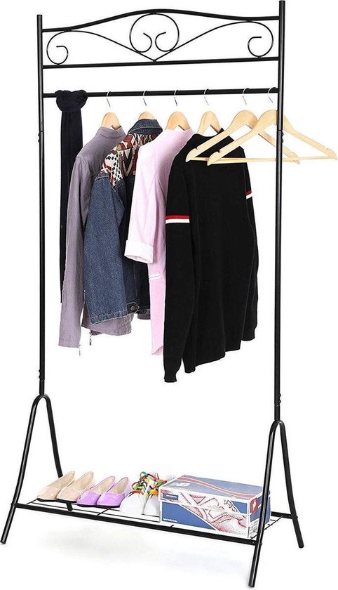 Support de vestiaire convivial - Porte-vêtements élégant avec étagère ...