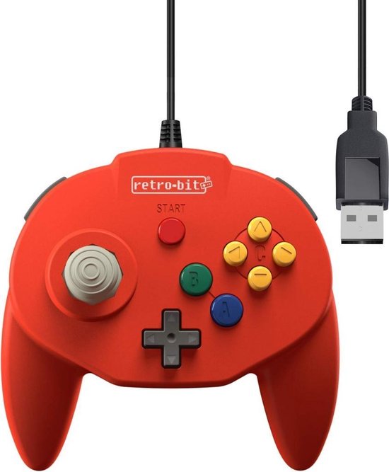 Tribute 64 USB Controller (Red) (Retro-bit) | bol