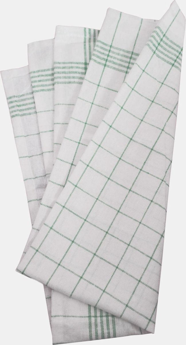 10 stuks poleerdoek half linnen glazendoek groen 50 x 70 cm | bol.com