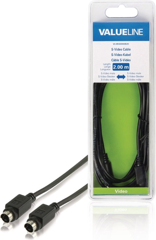 S-Video Cable S-Video Male - S-Video Male 2.00 m Black | bol