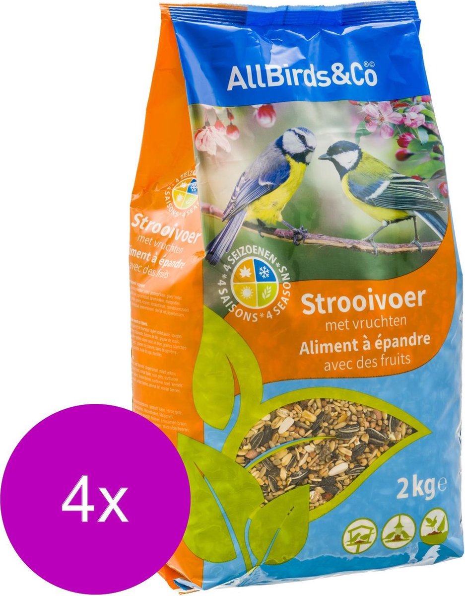 Allbirds&Co Strooivoer Met - Voer - 4 x Fruit | bol.com
