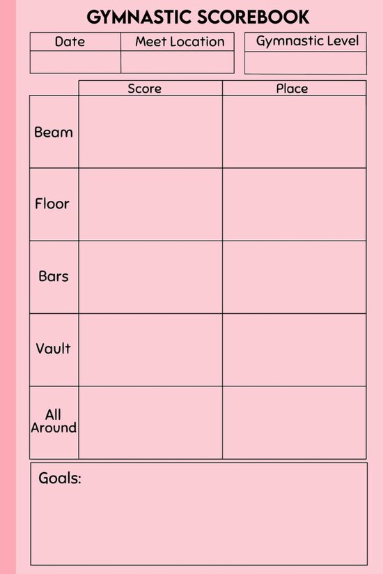 Gymnastic Scorebook: Performance Tracker for Gymnasts with Detailed ...