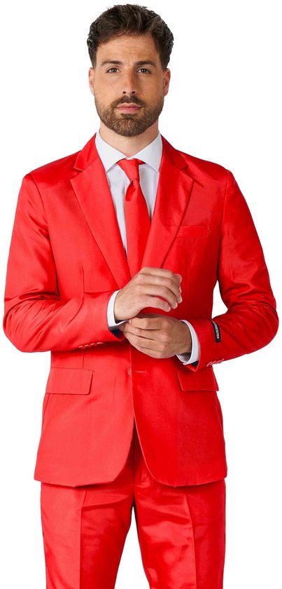 Suitmeister Red - Heren Pak - Carnavalskleding - Casual Effen Gekleurd ...