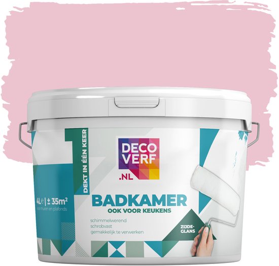 Decoverf badkamer verf marshmallow roze, 4L | bol
