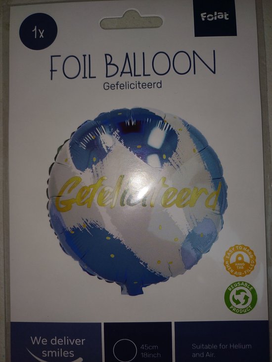 Gefeliciteerd ballon 45 cm | bol