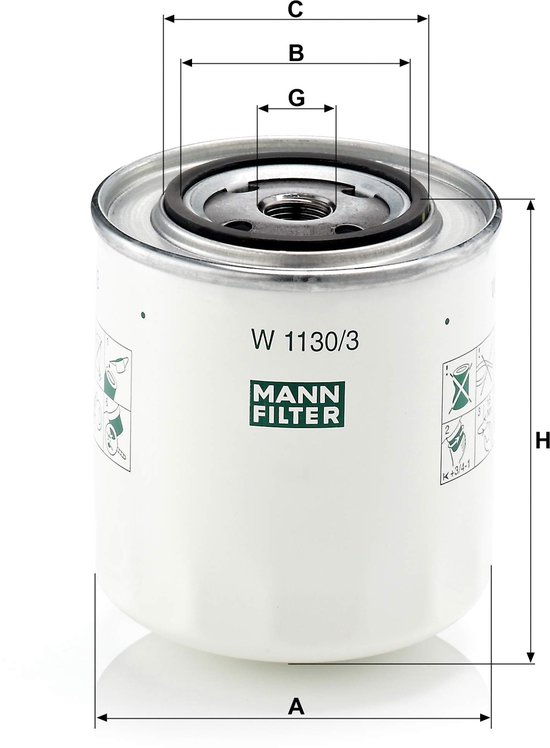 MANN-FILTER W 1130/3 Oliefilter - CARS + TRANSPORTERS | bol