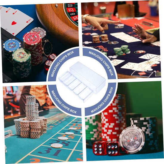 BESTonZON 2 Stuks Chip Box Poker Chip Rack Containers Met Deksels ...