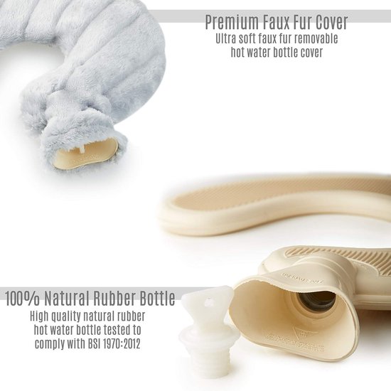 Warmwaterkruik met afneembare fleece hoes - wikkel voor ...