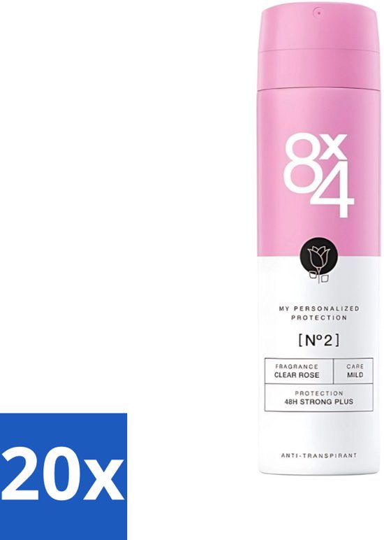 8 x 4 Deospray - No.2 Clear Rose - Deodorant - Voor Dames - 150 ml ...
