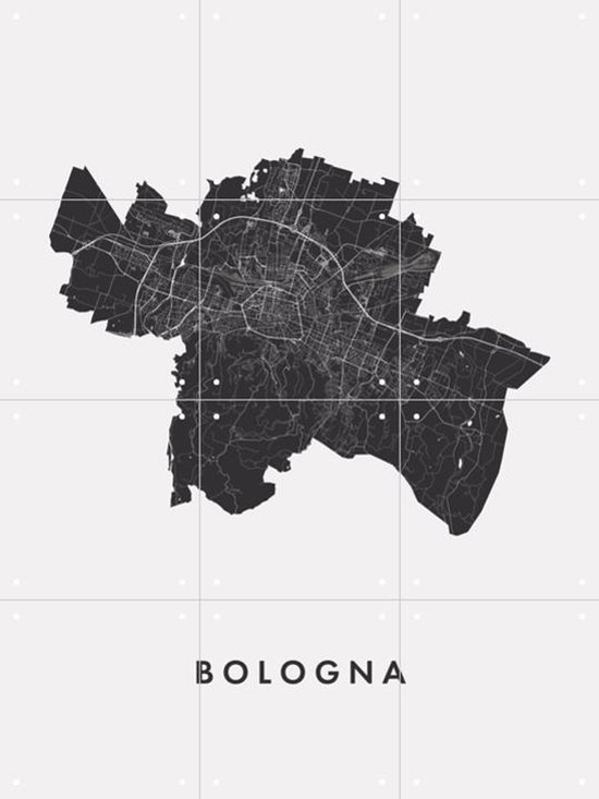 IXXI Bologna City Map, Kunst in Kaart - 60 x 80 cm - Gratis ophangtool ...