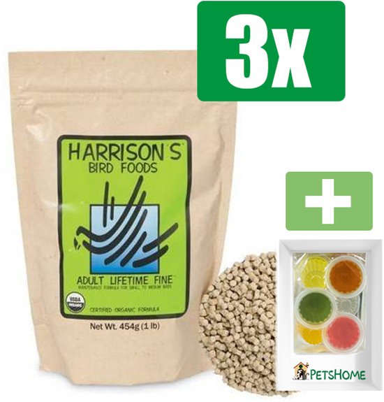 Harrison's Adult Lifetime Fine - 454 gram - Vogelvoer - 3 Zakken ...