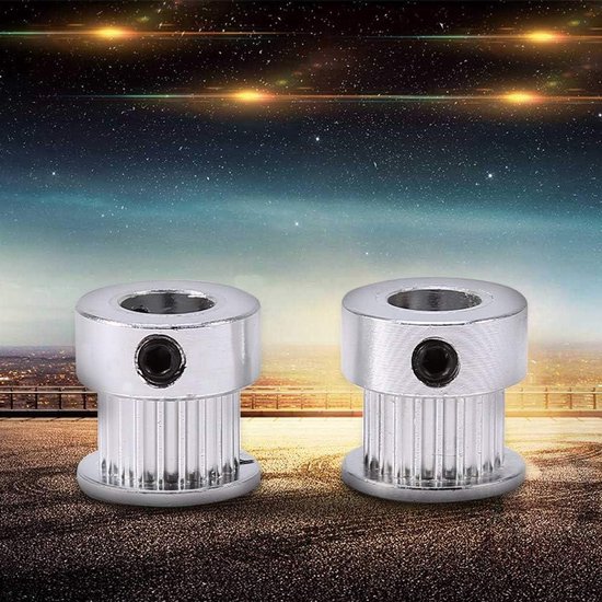 Aluminum Timing Belt Pulleys 20 Teeth Flange Sync Wheel 8mm Bore for 3D ...