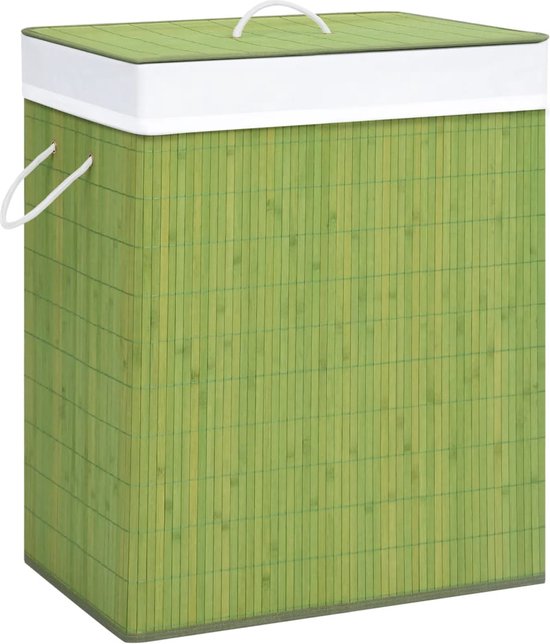 vidaXL Wasmand - Bamboe - Groen - 83L - Opvouwbaar Wasmand - Bamboe ...