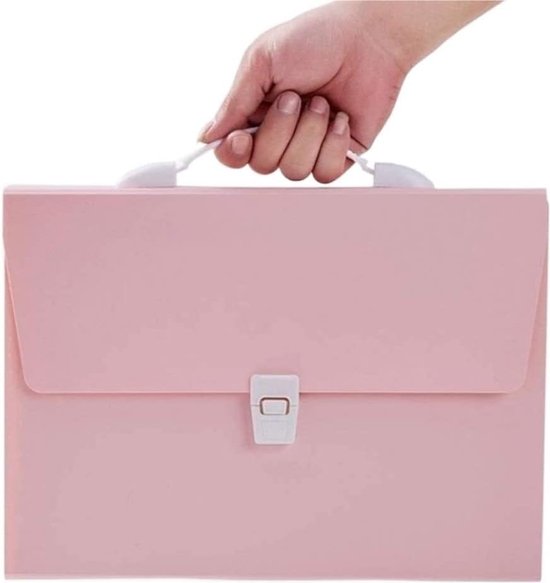 Documentmap Roze dossiermap A4 vergrendelkop en handvat, accordeon... | bol