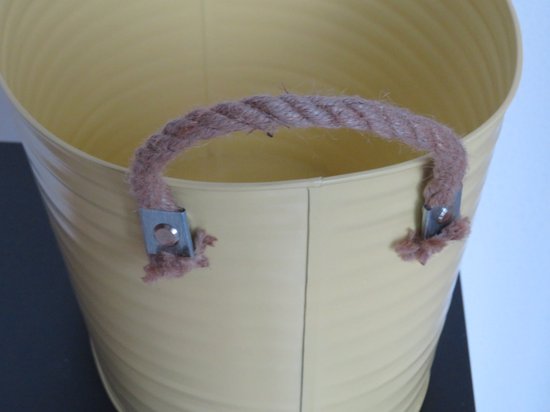 Emmer ovaal - Geel - Touw handvaten - Lente | bol