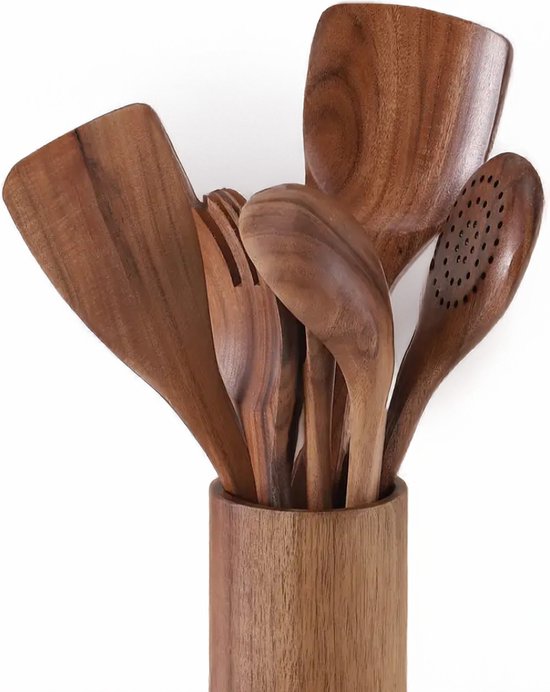 Dutchers® Keukengerei set - 8 Delig - Hout - Keukenset - Houten Spatels ...