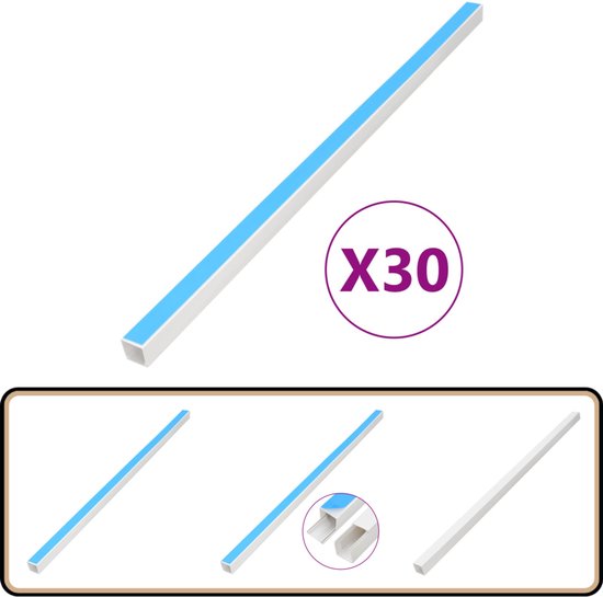 vidaXL Kabelgoot Zelfklevend - 20x10 mm - 30 meter Kabel Goot - Kabel ...