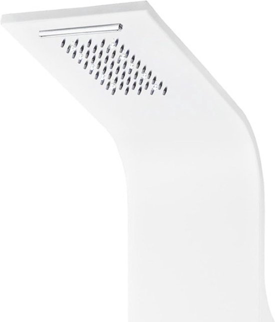 vidaXL Douchepaneel - Wit - Aluminium - Met LED-verlichting Regen ...