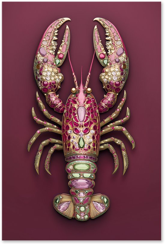 Graphic Message - Schilderij op Canvas - Rode Edelsteen Kreeft ...