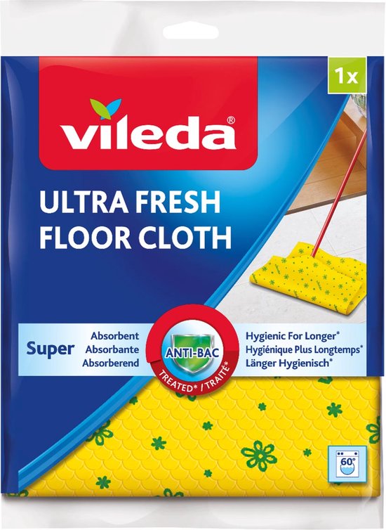 Vileda dweil Ultra fresh, ft 50 x 60 cm, geel, pak van 2 stuks 20 stuks ...