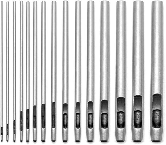 Holle perforator set - 15-delige holle pons - geschikt voor leer en ...