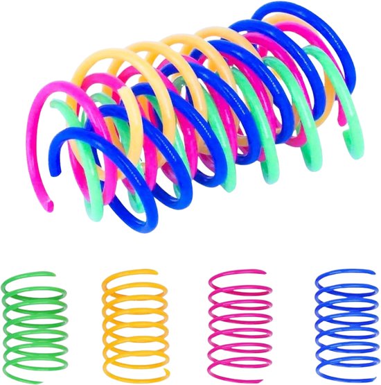 Kattenveertjes - Gekleurd - 5 stuks | Kattenspeeltjes - Springveer ...