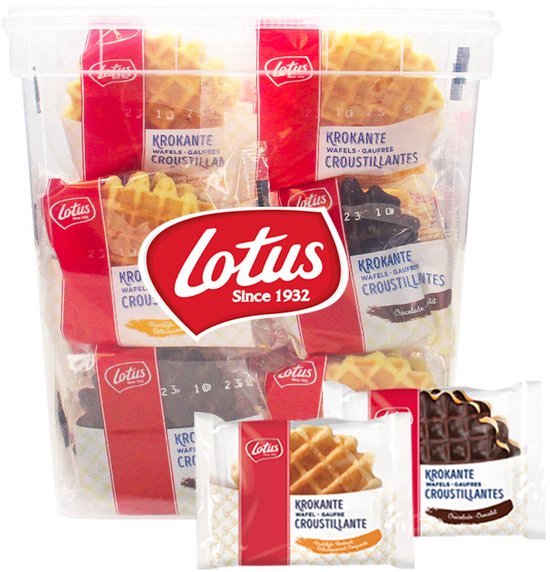 Lotus koekjesmix - Krokante wafels vanille & chocolade - 30 stuks - in ...