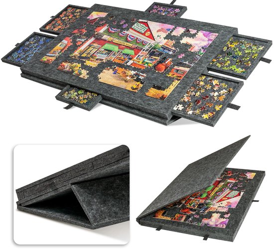 Dutchers Puzzeltafel - Draagbaar puzzelbord voor 1000 stukjes - 6 lades ...
