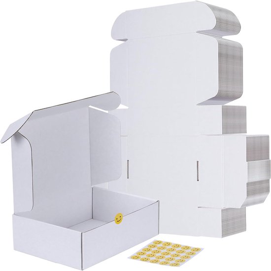 Candala 25 stuks dubbelzijdig witte verzenddozen, afmetingen: 25,4 x 17 ...