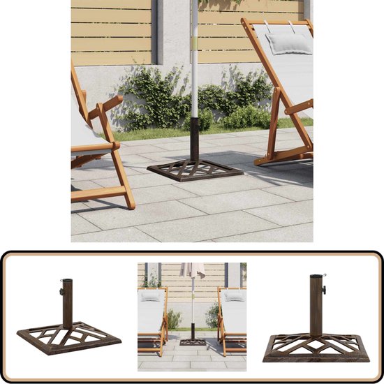vidaXL Parasolvoet gietijzer bronskleurig 44x44x31 cm Parasollvoet ...