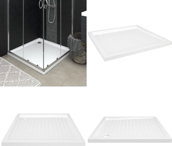 vidaXL Douchebak met noppen 90x90x4 cm ABS wit - Douchebak ...