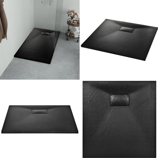 vidaXL Douchebak 90x80 cm SMC zwart - Douchebak - Douchebakken ...