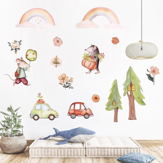Woondecoratie Muurstickers - Jungle Dieren, Bos Dieren, Sprookjes voor Kinderkamer en... | bol