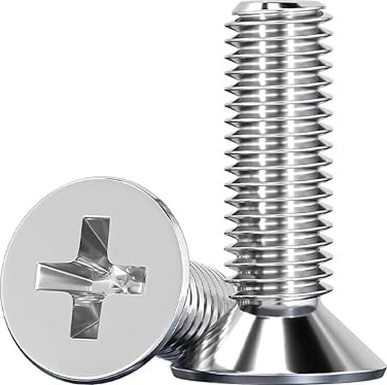 RVS Bout Verzonken - M8 x 45mm - 304 - Kruiskop | bol