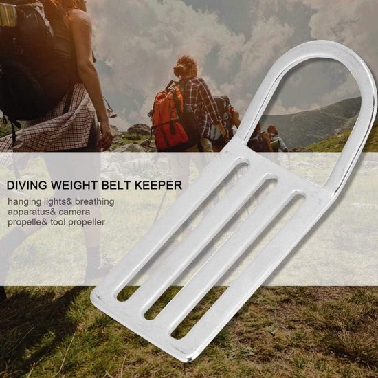 Folding Pad Eye Diving D-Ring Stainless Steel Weight Belt Keeper Slider ...