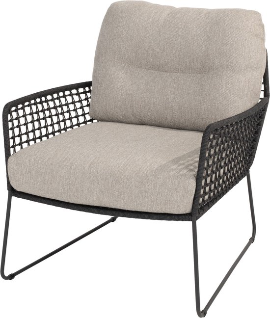 Rhodos lounge tuinstoel antraciet rope Taste 4SO | bol