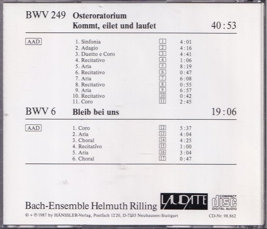 Osteroratorium BWV 249, 6 - Johann Sebastian Bach - Bach-Ensemble o.l.v ...